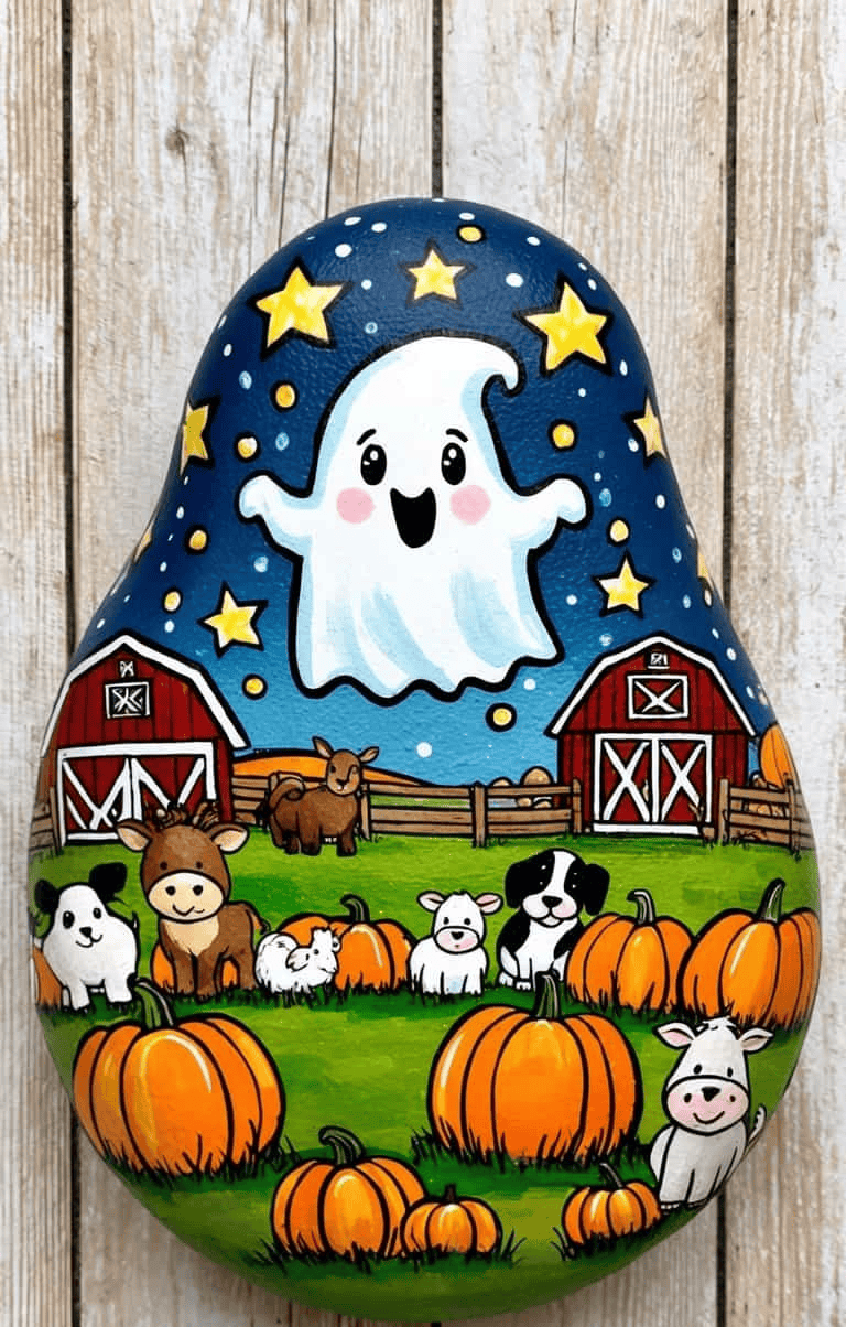 39 Cute Ghost Painted Rock Ideas for Easy Halloween Fun