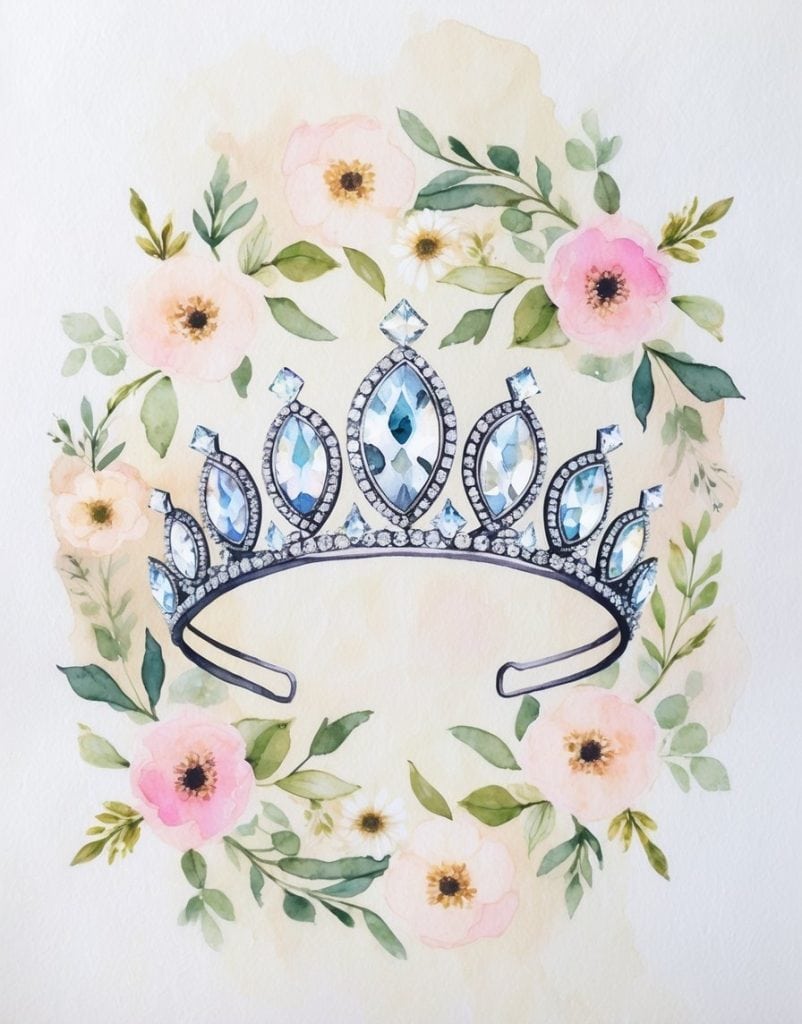 20 Glamorous Tiara Printable Art for Milestones - Today Mommy
