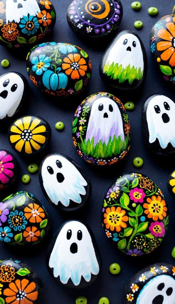 39 Cute Ghost Painted Rock Ideas for Easy Halloween Fun