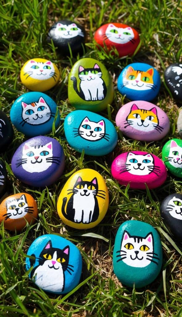17 Adorable Cat Painted Rock Ideas for Pet Lovers: Purr-fect DIY Decor ...