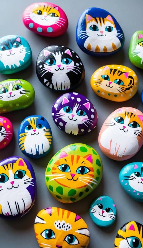 17 Adorable Cat Painted Rock Ideas for Pet Lovers: Purr-fect DIY Decor ...