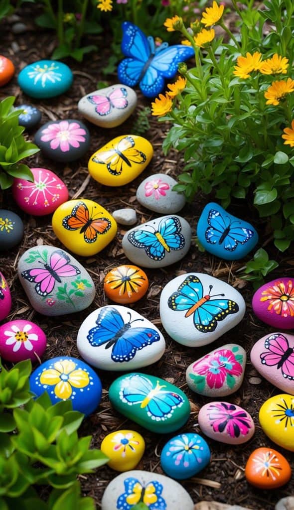 25 Delicate Butterfly Painted Rock Ideas for Creative Crafts: Bring ...