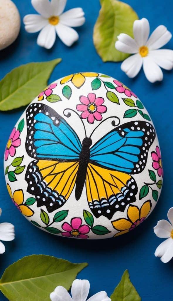 25 Delicate Butterfly Painted Rock Ideas for Creative Crafts: Bring ...