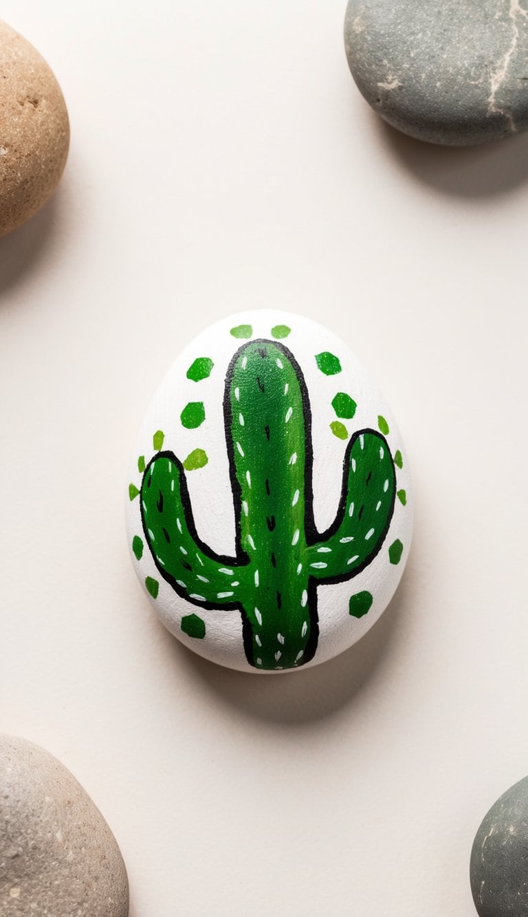 45 Charming Cactus Painted Rock Ideas for Desert-Inspired Decor: Create ...