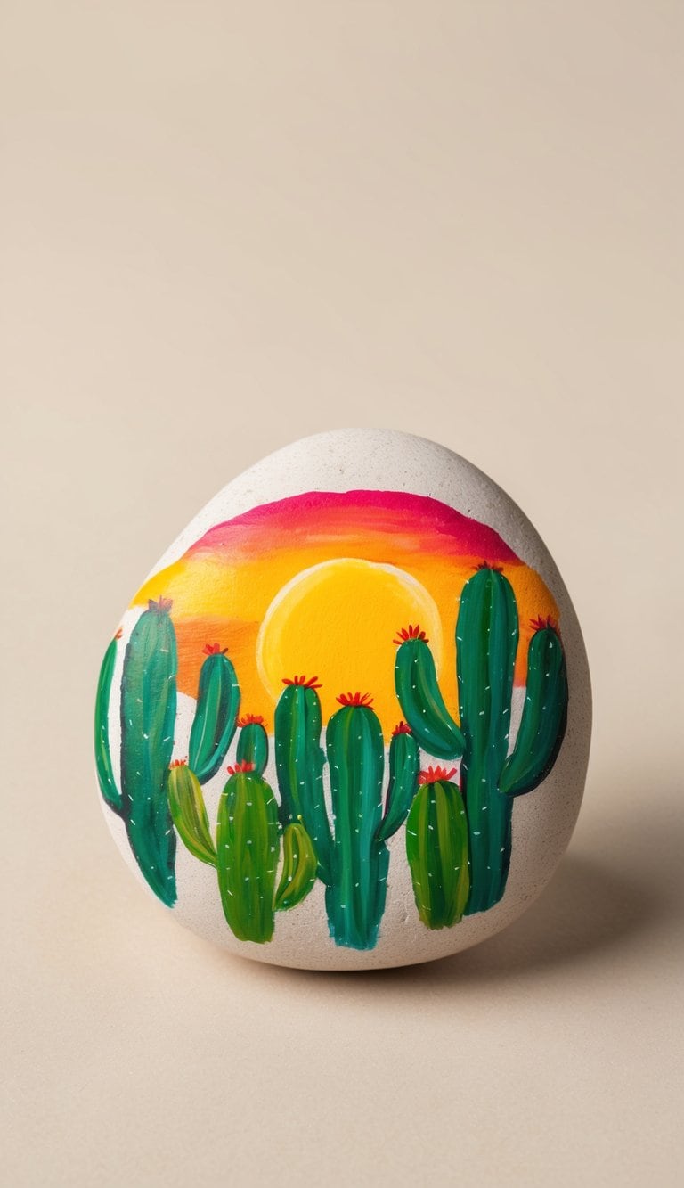 45 Charming Cactus Painted Rock Ideas for Desert-Inspired Decor: Create ...