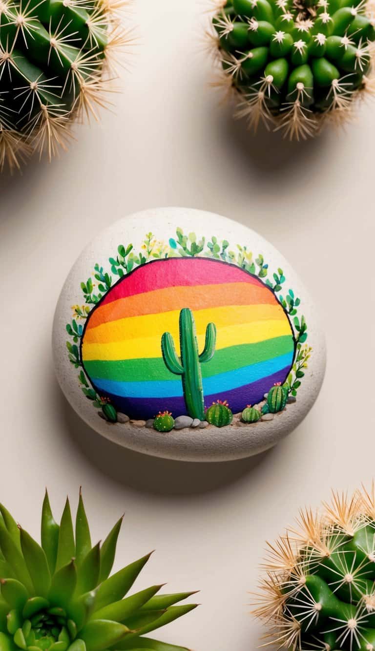 45 Charming Cactus Painted Rock Ideas for Desert-Inspired Decor: Create ...
