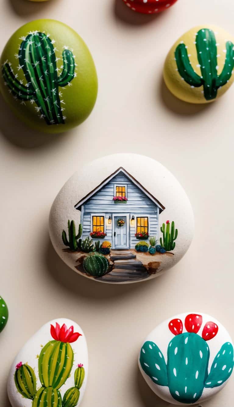 45 Charming Cactus Painted Rock Ideas for Desert-Inspired Decor: Create ...