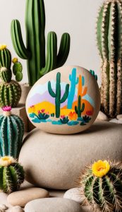 45 Charming Cactus Painted Rock Ideas for Desert-Inspired Decor: Create ...