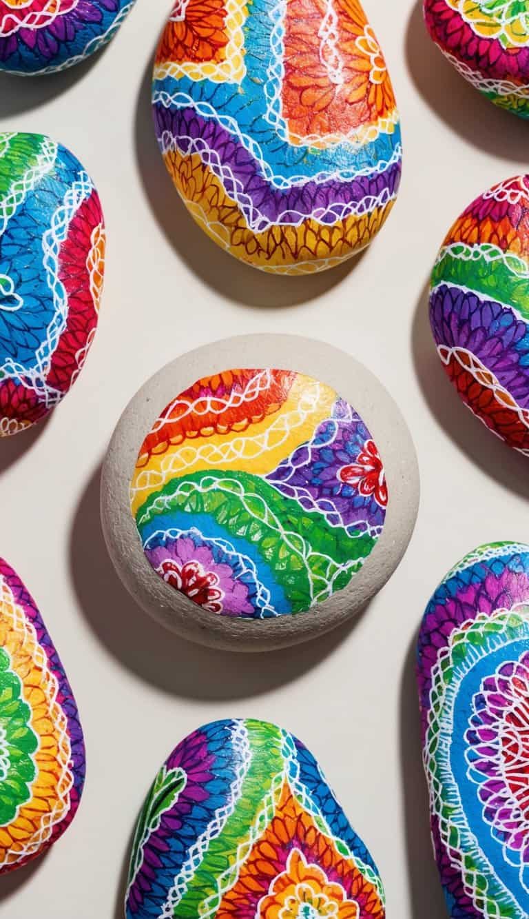 25 Colorful Rainbow Painted Rock Ideas for Cheerful Decor: Brighten ...