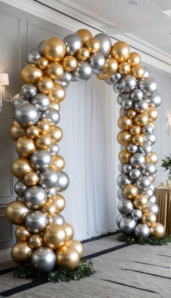 17 Trendy Metallic Balloon Arch Ideas for Upscale Events: Glam Up Your ...
