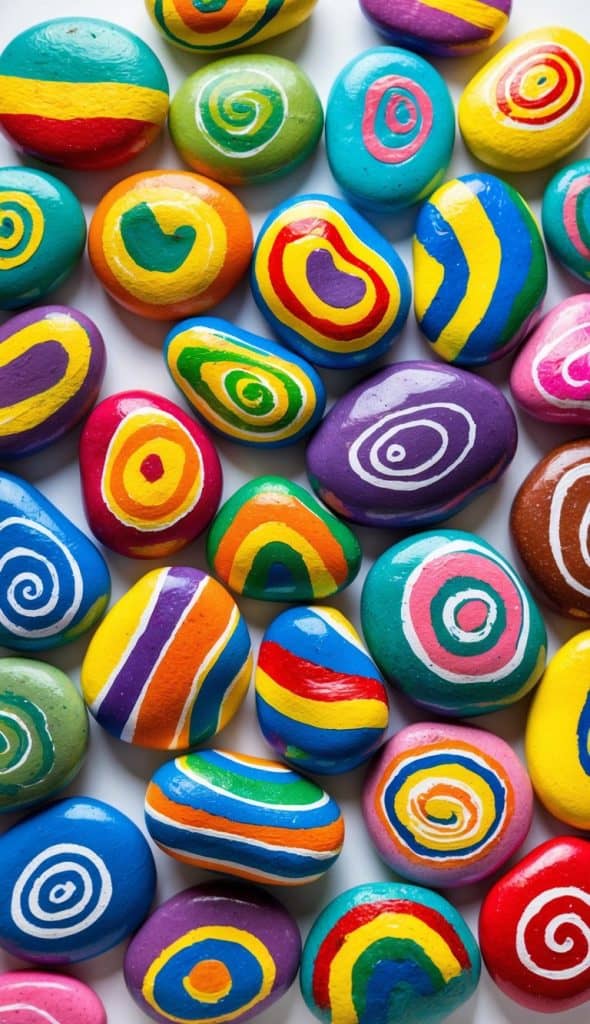 25 Colorful Rainbow Painted Rock Ideas for Cheerful Decor: Brighten ...
