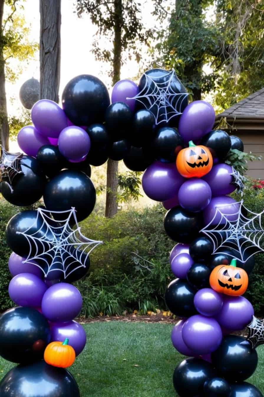 17 Spooky Halloween Balloon Arch Ideas: Enchanting Designs with Creepy ...