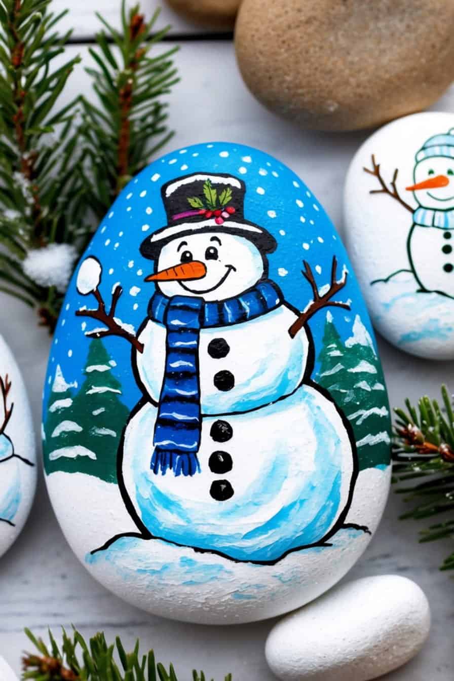 36 Snowman Painted Rock Ideas for Winter Fun: Adorable DIY Designs to ...