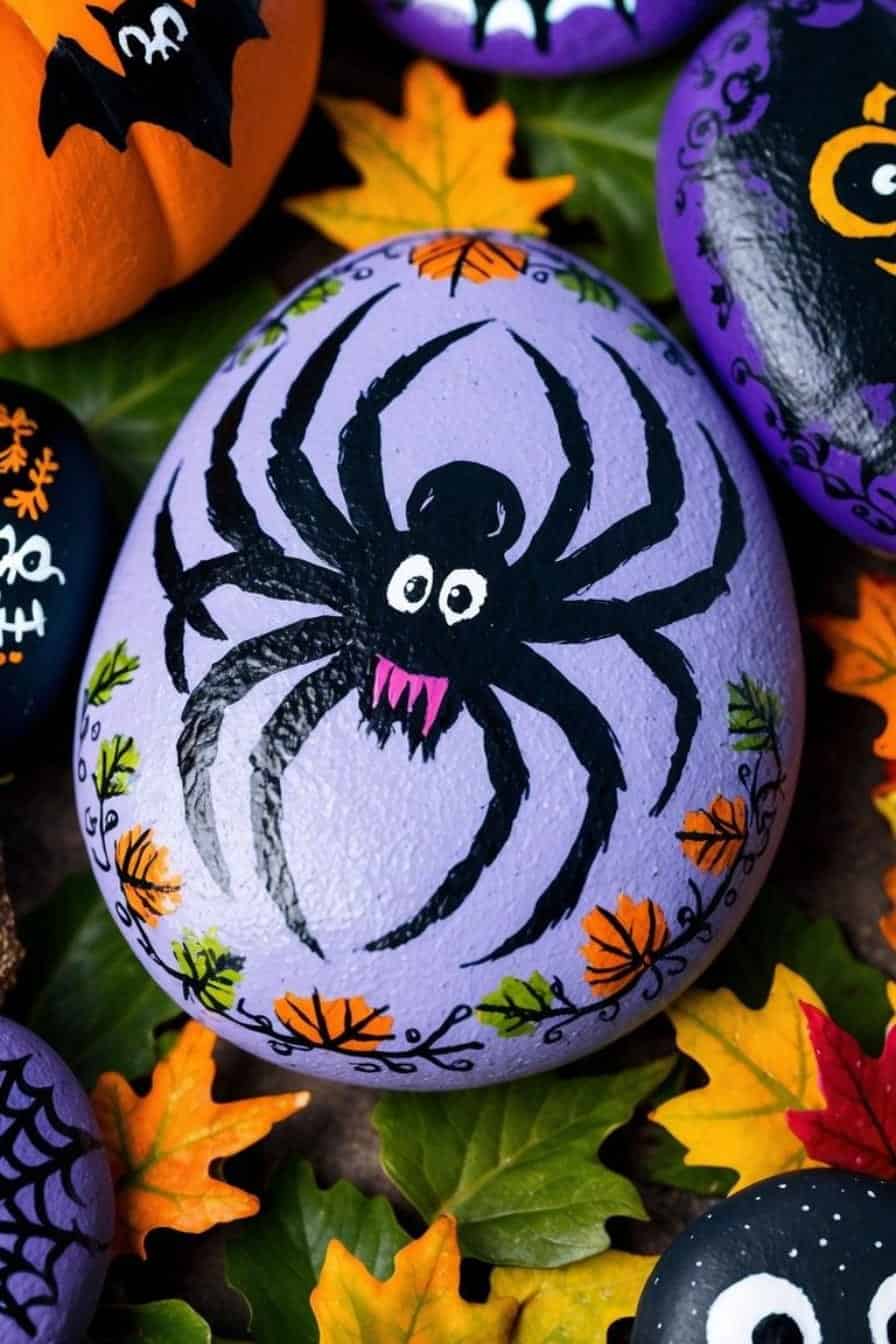 45 Spooky Halloween Painted Rock Ideas for Festive Fall Crafts: Bring ...