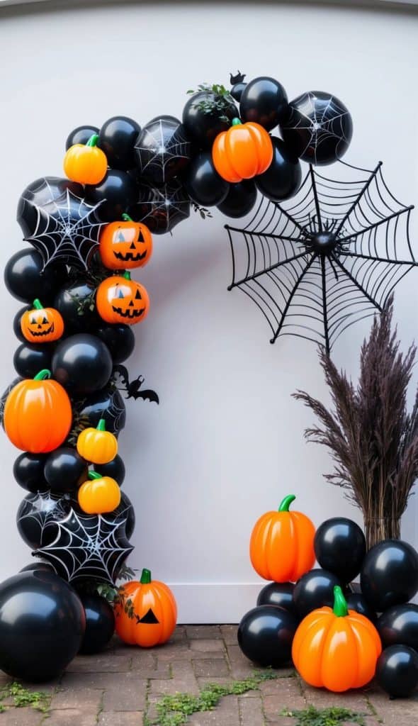 17 Spooky Halloween Balloon Arch Ideas: Enchanting Designs with Creepy ...