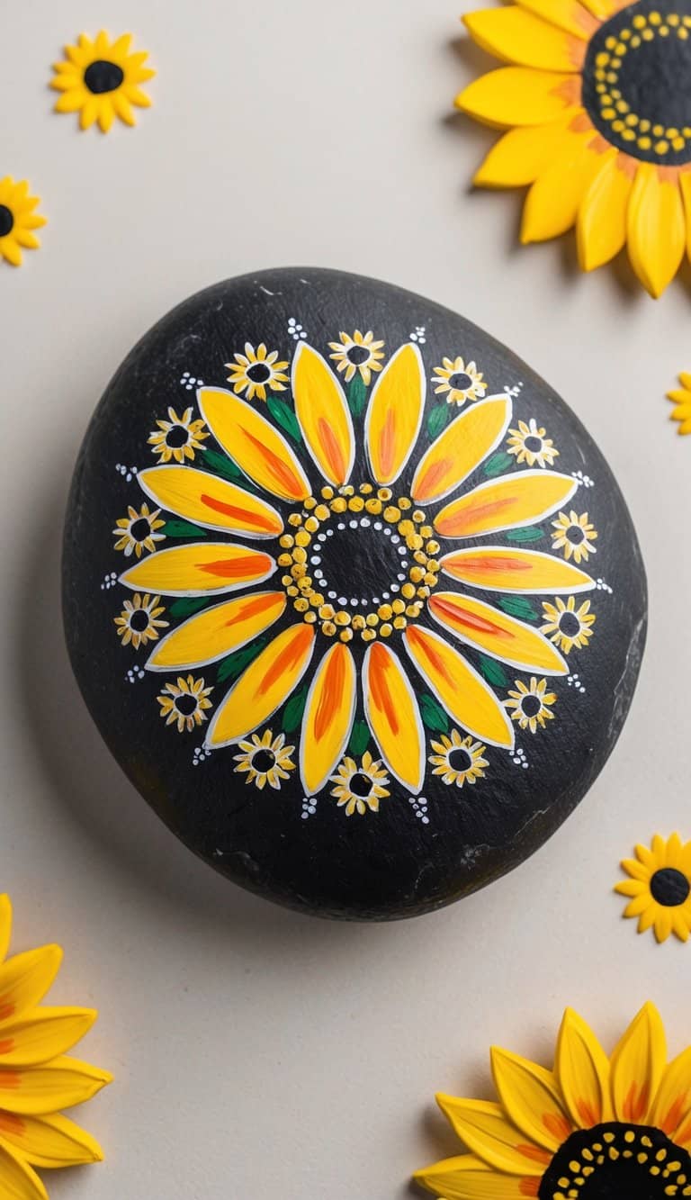 19 Sunflower Painted Rock Ideas: Bring Golden Joy to Your Collection ...