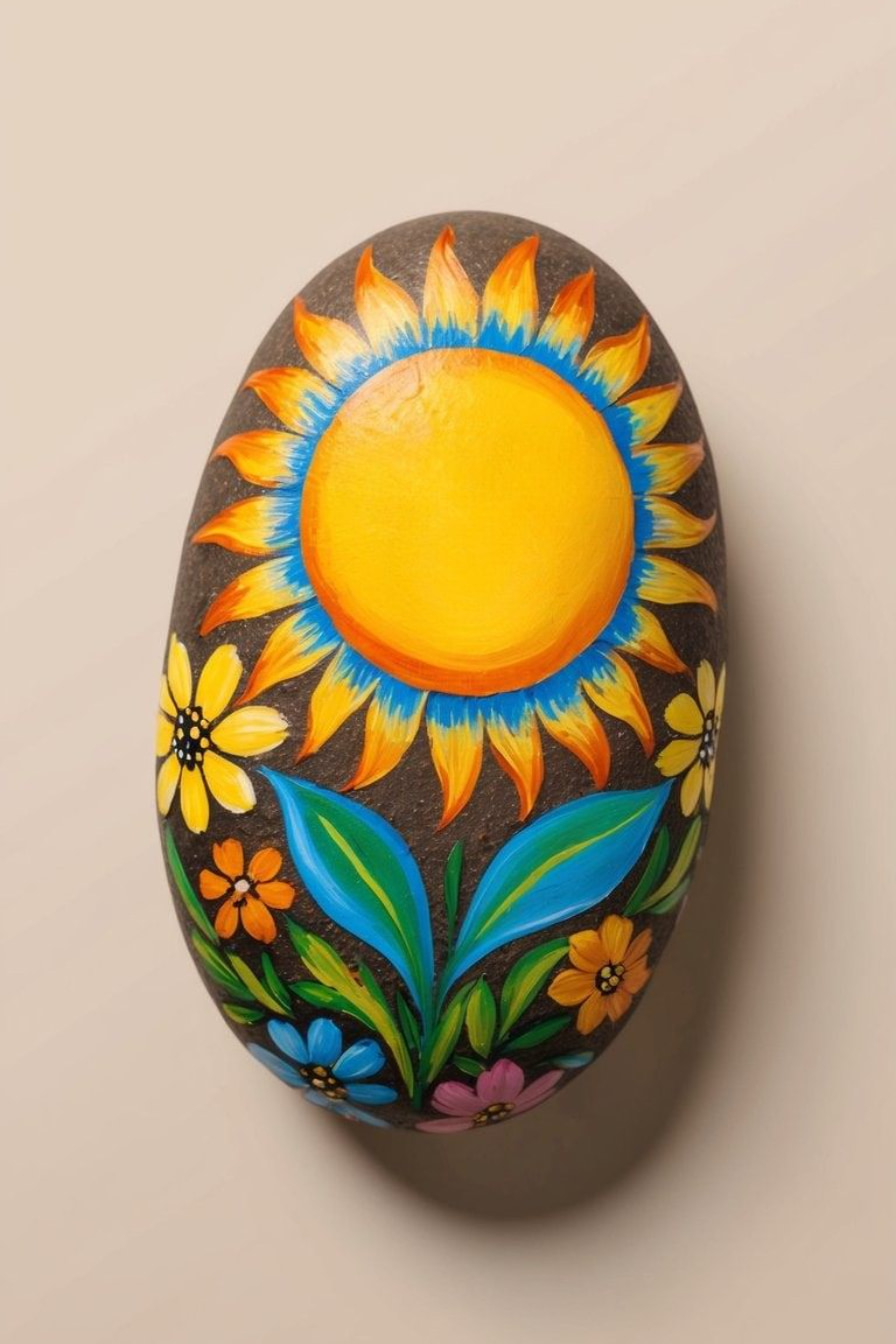 19 Sun Painted Rock Ideas: Brighten Your Day With Cheerful Celestial ...