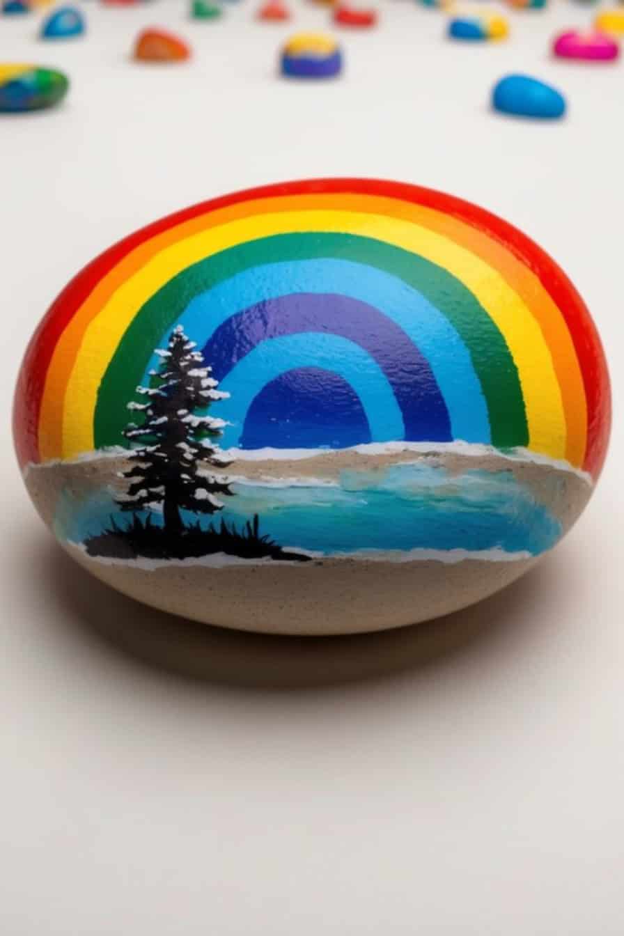 25 Colorful Rainbow Painted Rock Ideas for Cheerful Decor: Brighten ...