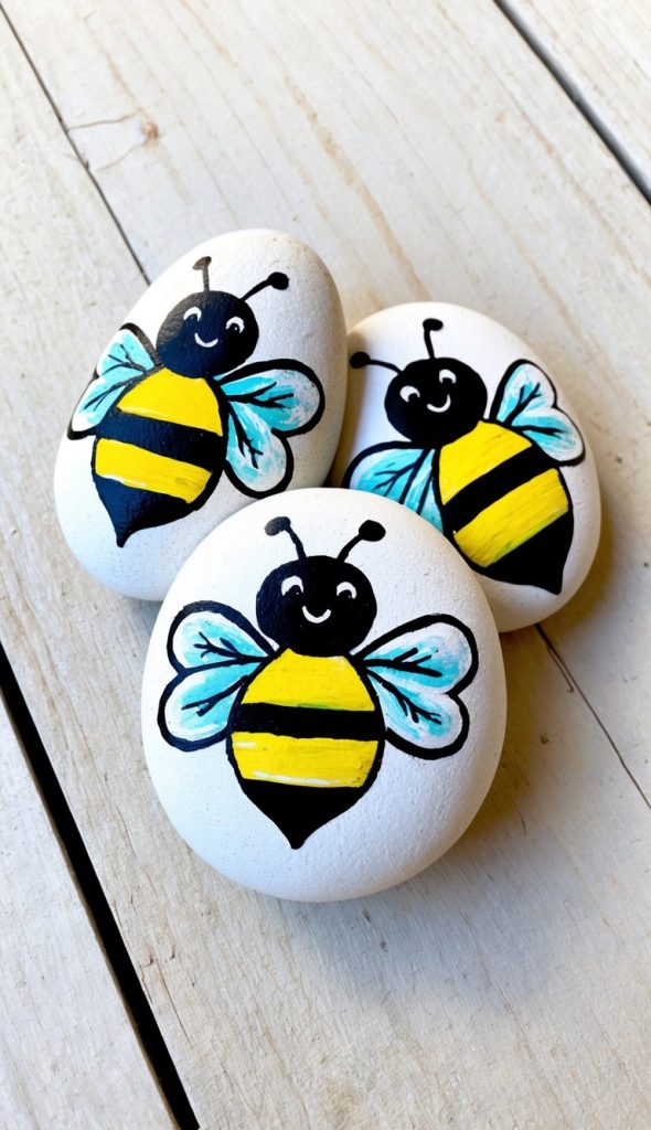 17 Bee Painted Rock Ideas for Fun DIY Crafts: Buzzworthy Garden and ...