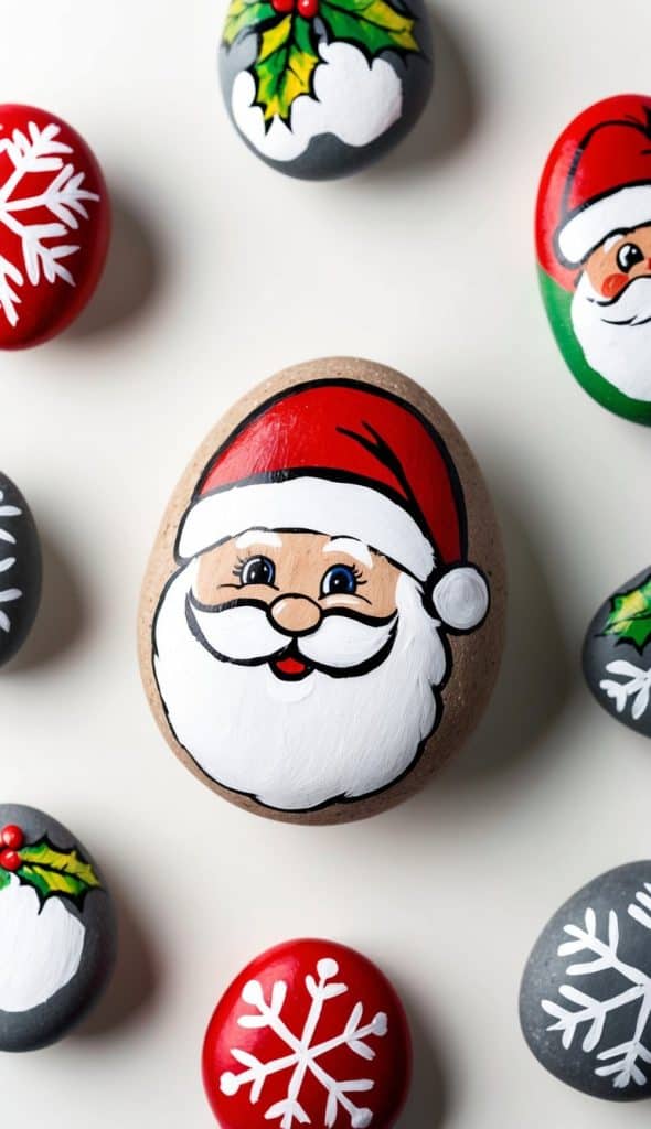 34 Santa Painted Rock Ideas: Jolly Holiday Crafts - Today Mommy