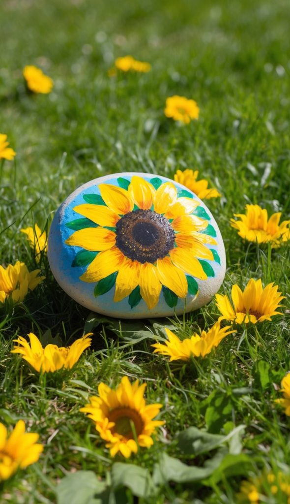 19 Sunflower Painted Rock Ideas: Bring Golden Joy to Your Collection ...