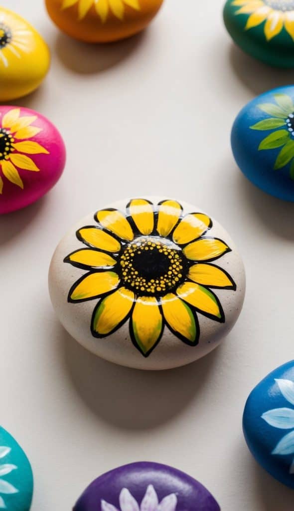 19 Sunflower Painted Rock Ideas: Bring Golden Joy to Your Collection ...
