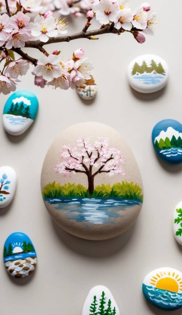 18 Beautiful Nature Painted Rock Ideas for Outdoor Inspiration: Bring ...