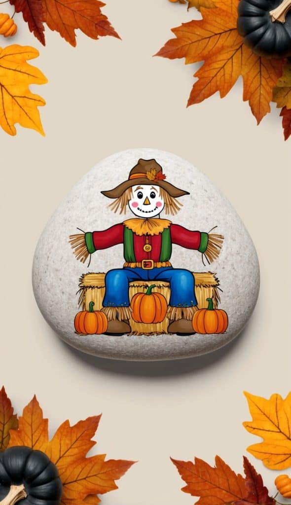 22 Scarecrow Painted Rock Ideas: Charming Fall Crafts for Your Autumn Decor