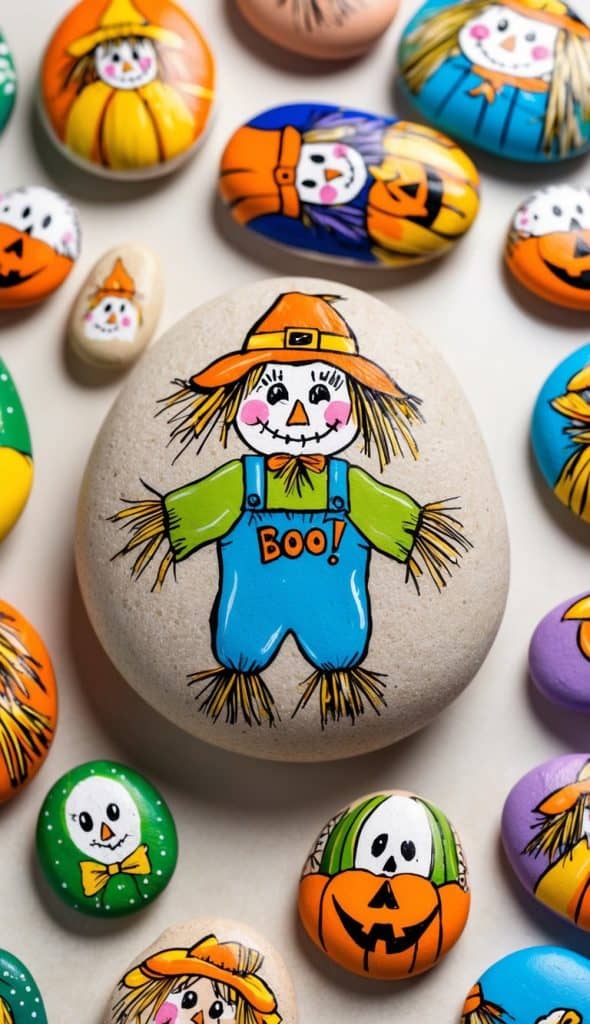 22 Scarecrow Painted Rock Ideas: Charming Fall Crafts for Your Autumn Decor