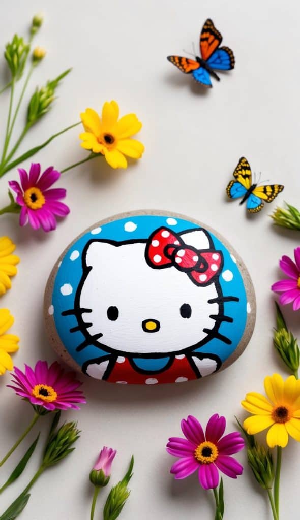 42 Hello Kitty Painted Rock Ideas: Simple, Adorable Designs for Kawaii ...