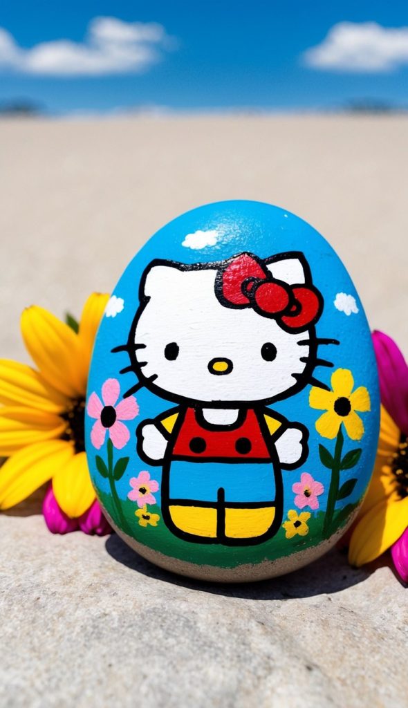 42 Hello Kitty Painted Rock Ideas: Simple, Adorable Designs for Kawaii ...
