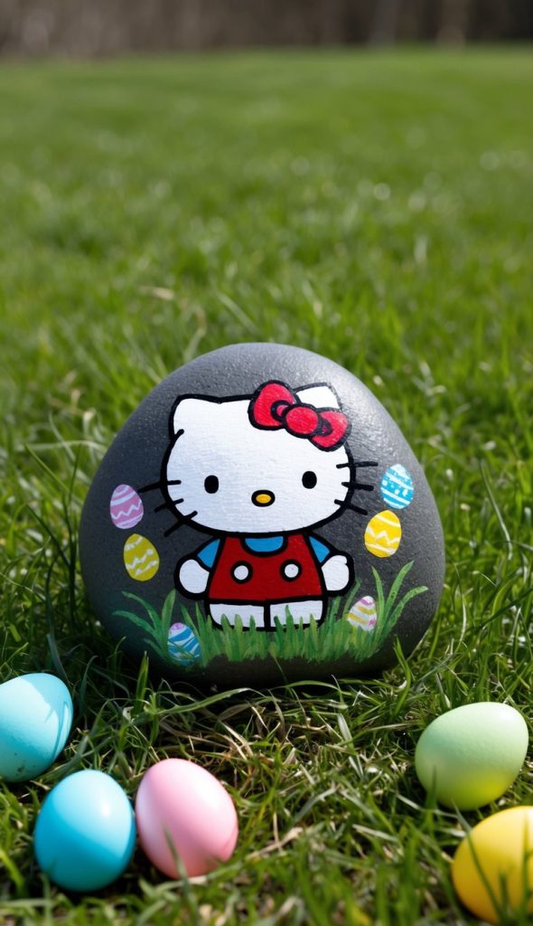 42 Hello Kitty Painted Rock Ideas: Simple, Adorable Designs for Kawaii ...