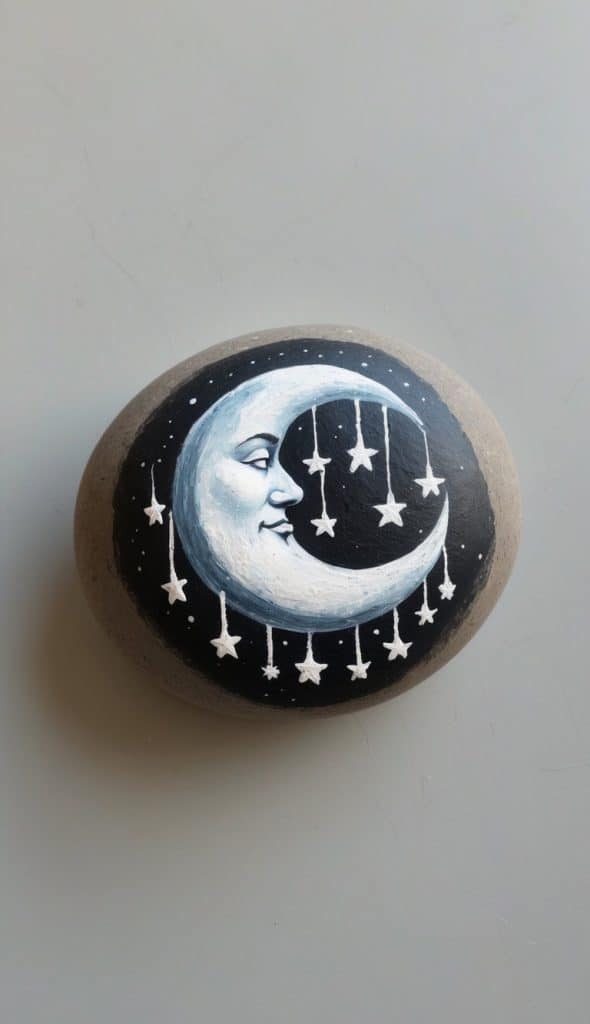 37 Moon Painted Rock Ideas – Inspiring Designs for Celestial and Galaxy ...