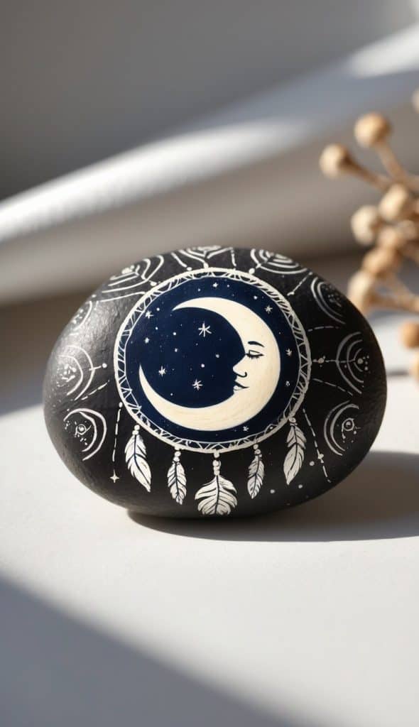 37 Moon Painted Rock Ideas – Inspiring Designs for Celestial and Galaxy ...