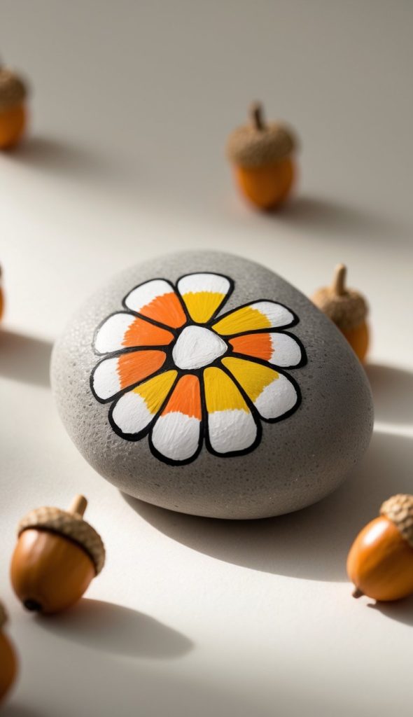 28 Candy Corn Painted Rock Ideas: Colorful Halloween Crafts for Your ...