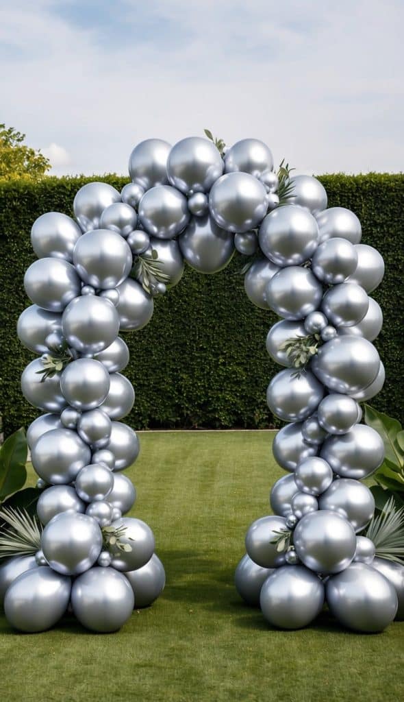 16 Chic Silver Balloon Arch Ideas for Futuristic and Glam Themes ...