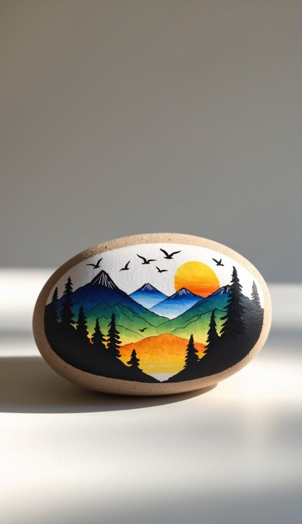 38 Mountain Painted Rock Ideas: Beautiful Nature-Inspired Designs for ...