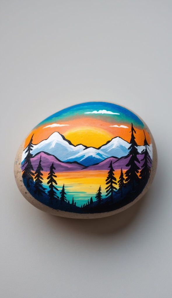 38 Mountain Painted Rock Ideas: Beautiful Nature-Inspired Designs for ...