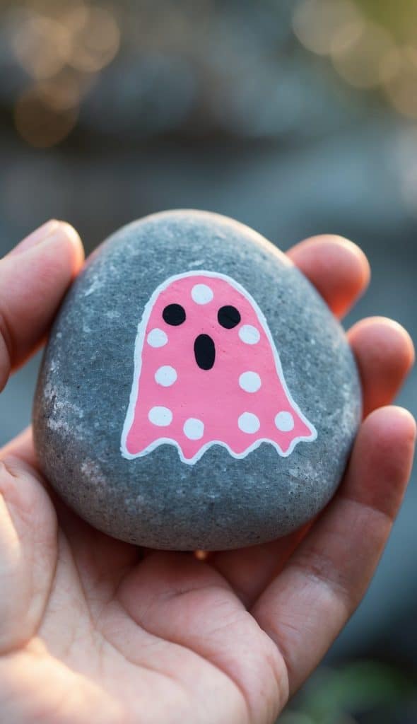56 Cute Ghost Painted Rock Ideas for Easy Halloween Fun